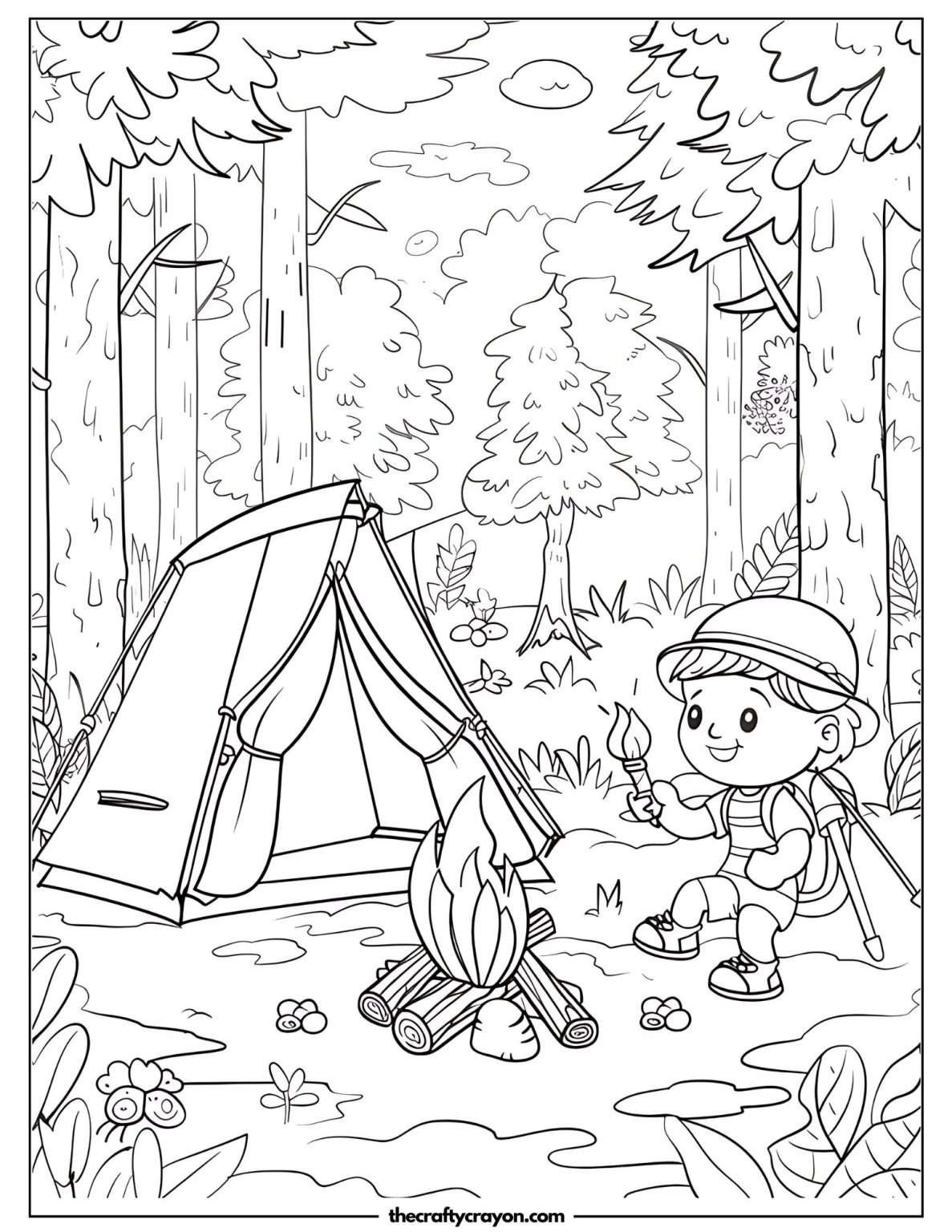 Camping Coloring Pages (Free Printable PDFs)