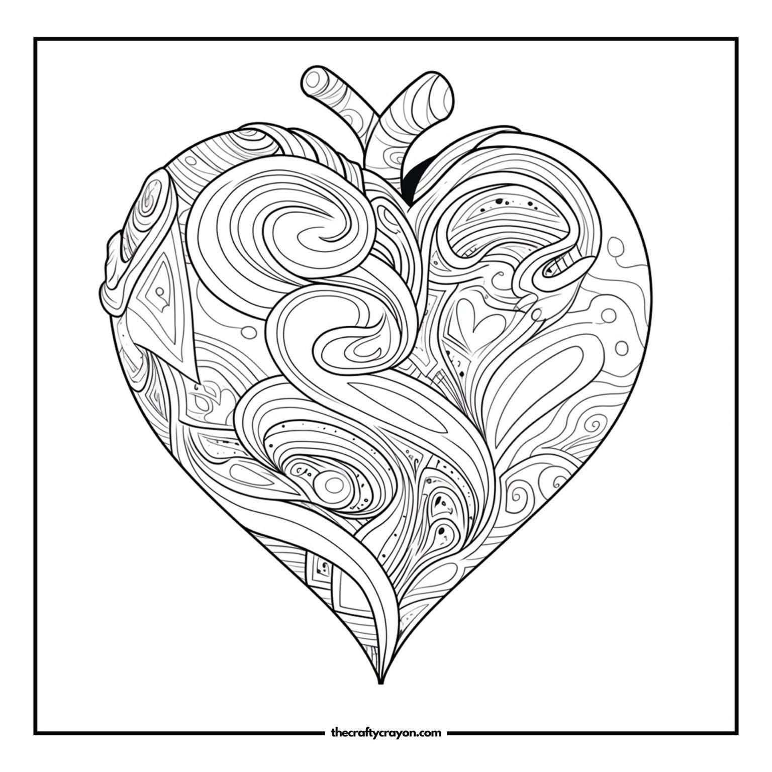 20 Free Printable Heart Coloring Pages