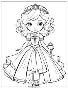 Cute Princess Coloring Pages (Free Printable PDFs)