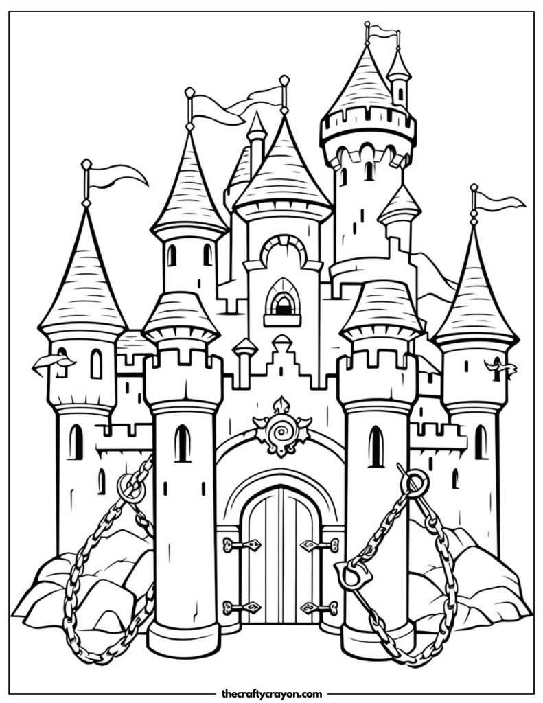 Castle Coloring Pages (Free Printable PDFs)