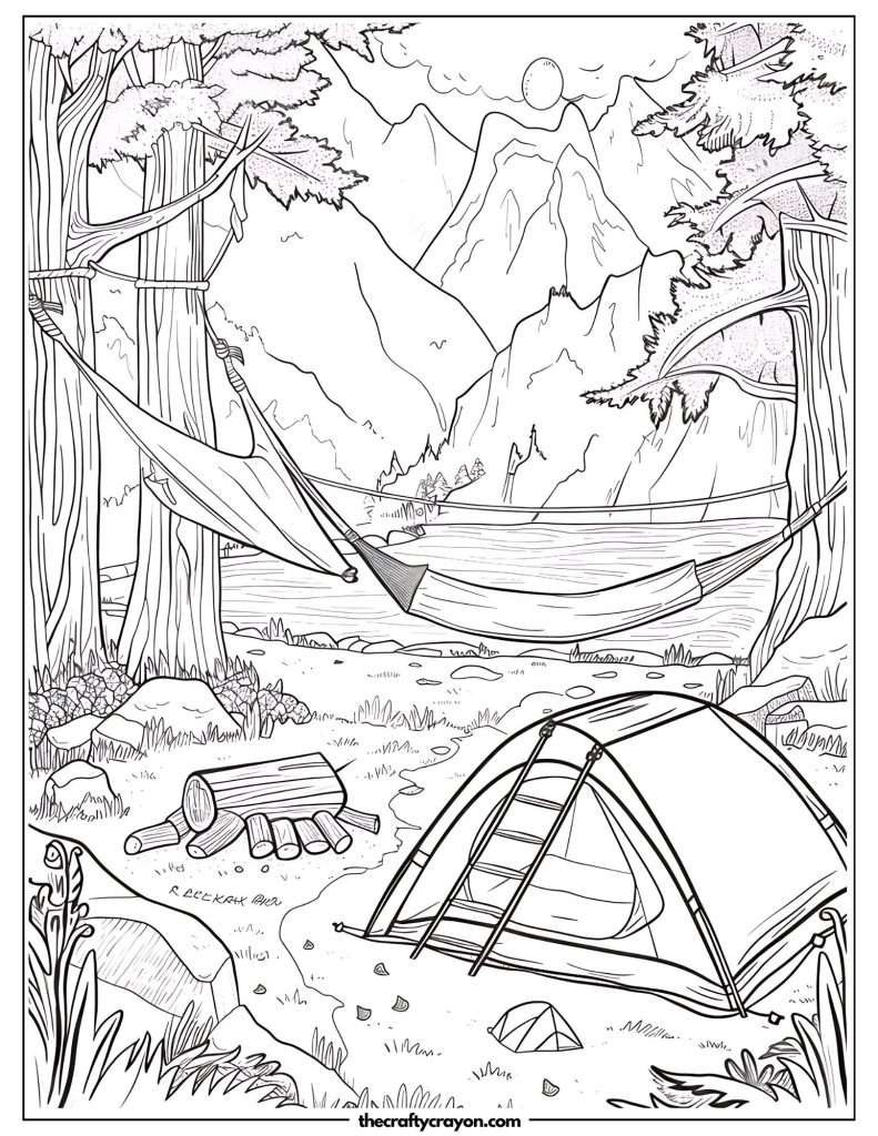 Camping Coloring Pages (Free Printable PDFs)