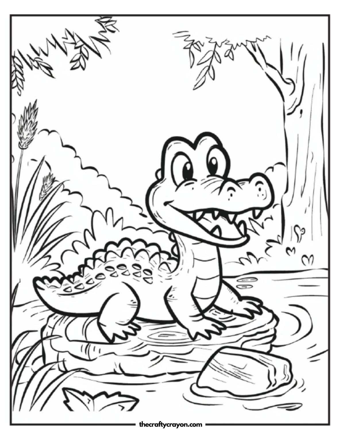 Crocodile Coloring Pages (Free Printable PDFs)