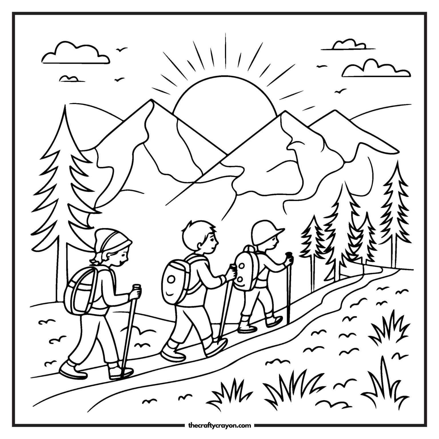 Sunset Coloring Pages (Free Printable PDFs)