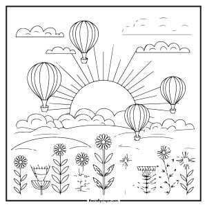 Sunset Coloring Pages (Free Printable PDFs)