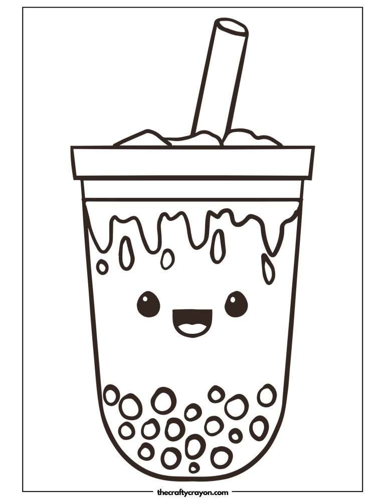 Boba Tea Coloring Pages (Free Printable PDFs)