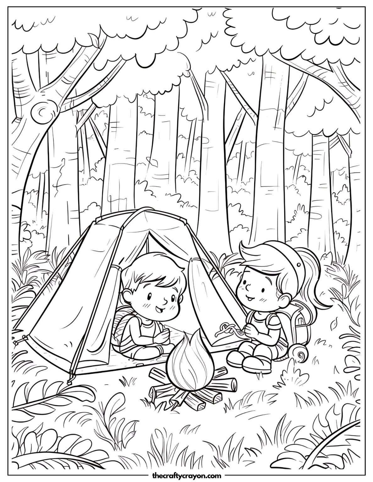 Camping Coloring Pages (Free Printable PDFs)