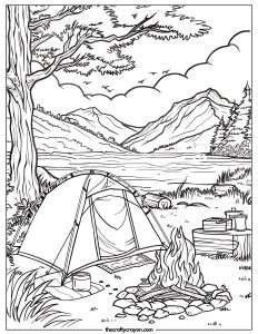 Camping Coloring Pages (Free Printable PDFs)