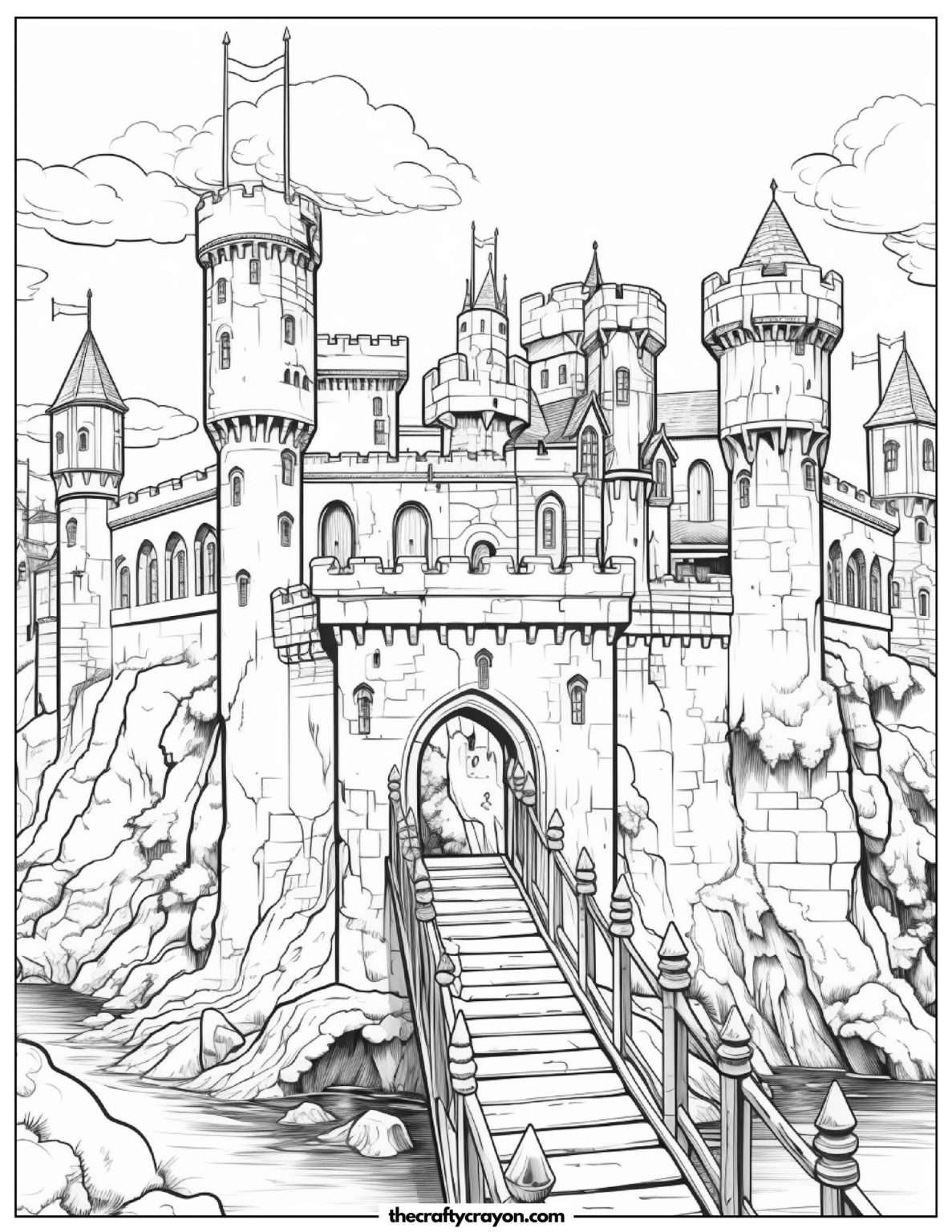 Castle Coloring Pages (Free Printable PDFs)