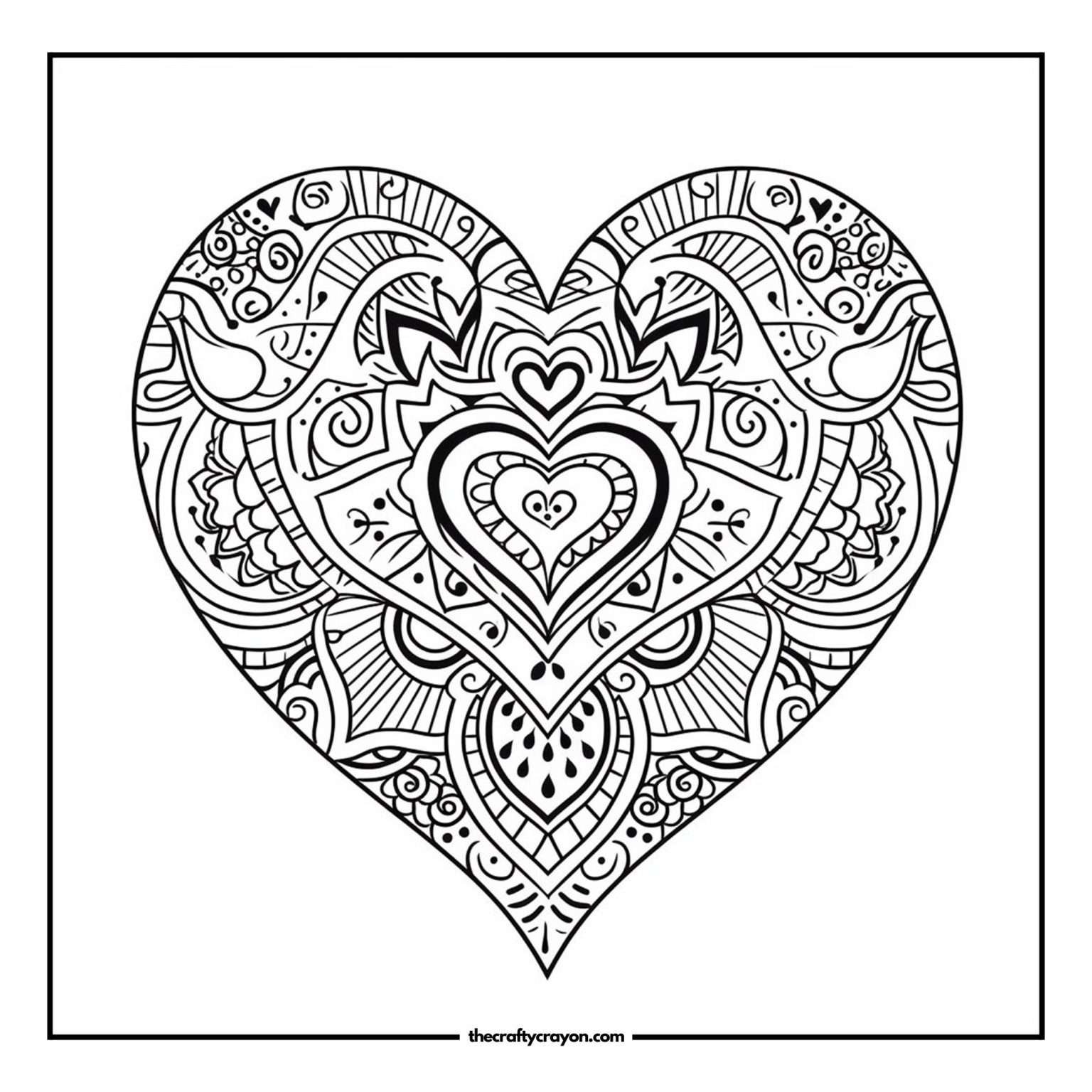 20 Free Printable Heart Coloring Pages