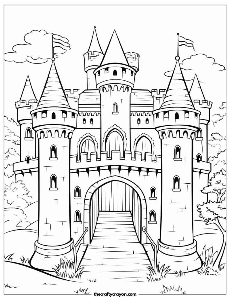 Castle Coloring Pages (Free Printable PDFs)