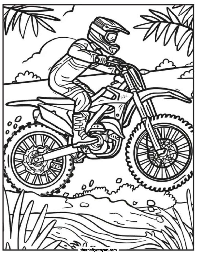 Dirt Biking Coloring Pages (Free Printable PDFs)