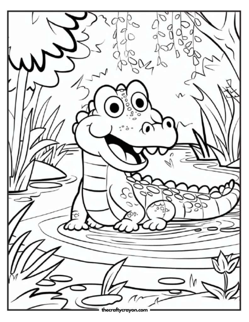 Crocodile Coloring Pages (Free Printable PDFs)