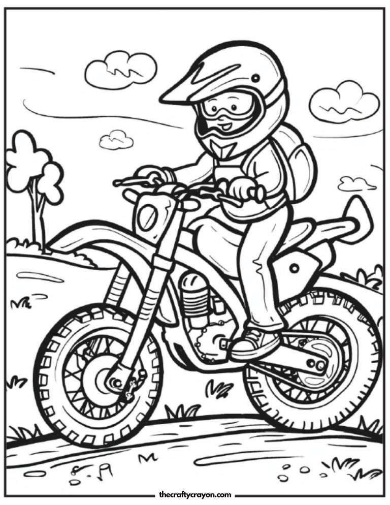 Dirt Biking Coloring Pages (Free Printable PDFs)