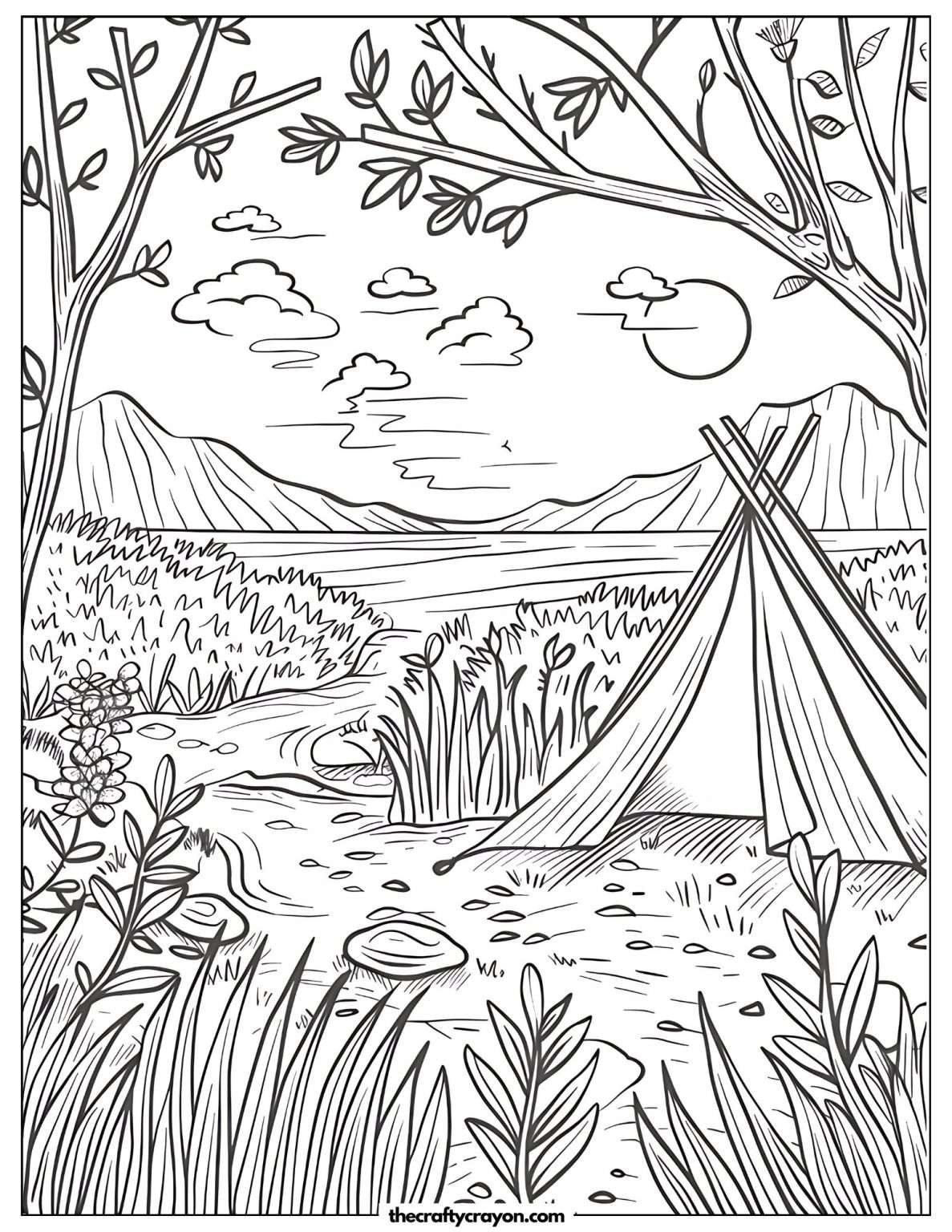 Camping Coloring Pages (Free Printable PDFs)