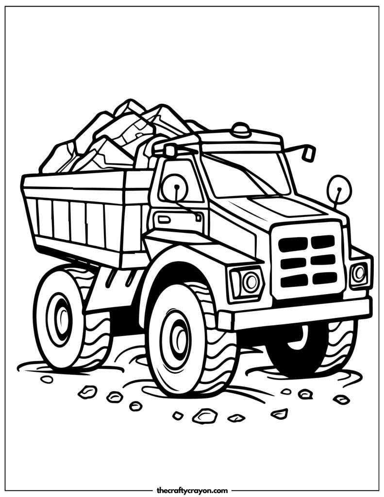 Construction Vehicles Coloring Pages (Free Printable PDFs)