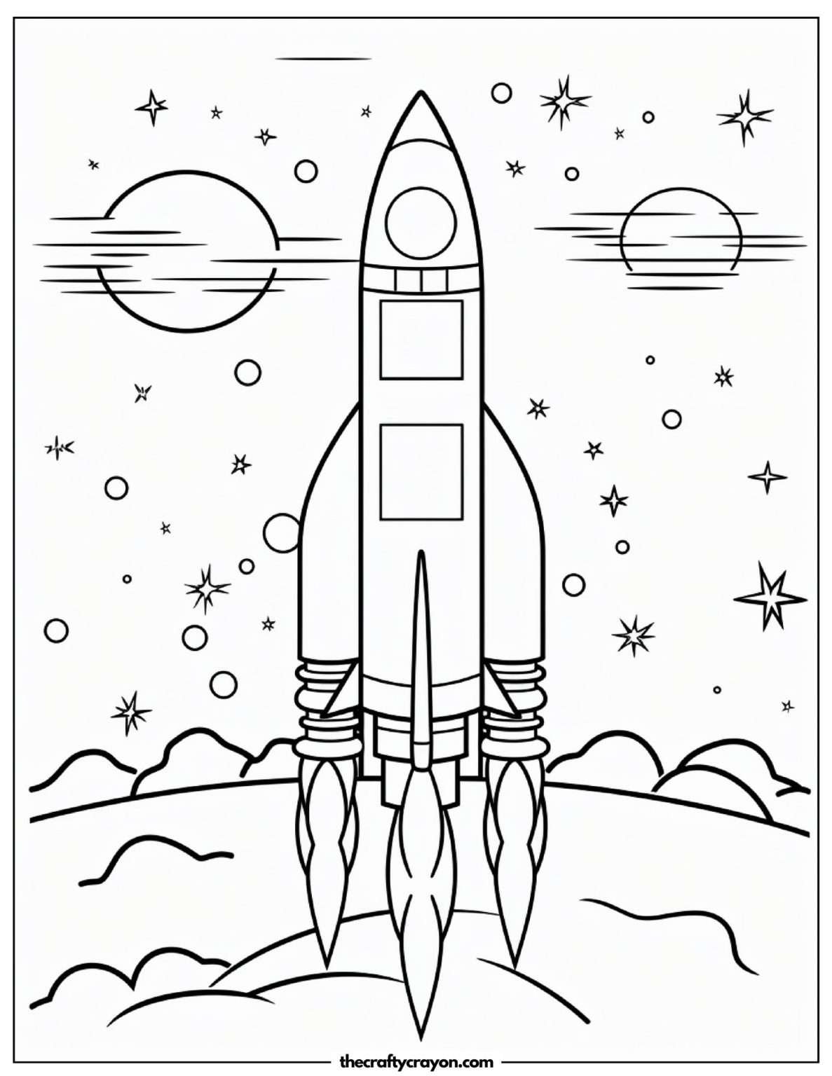 Rocket Ship Coloring Pages (Free Printable PDFs)