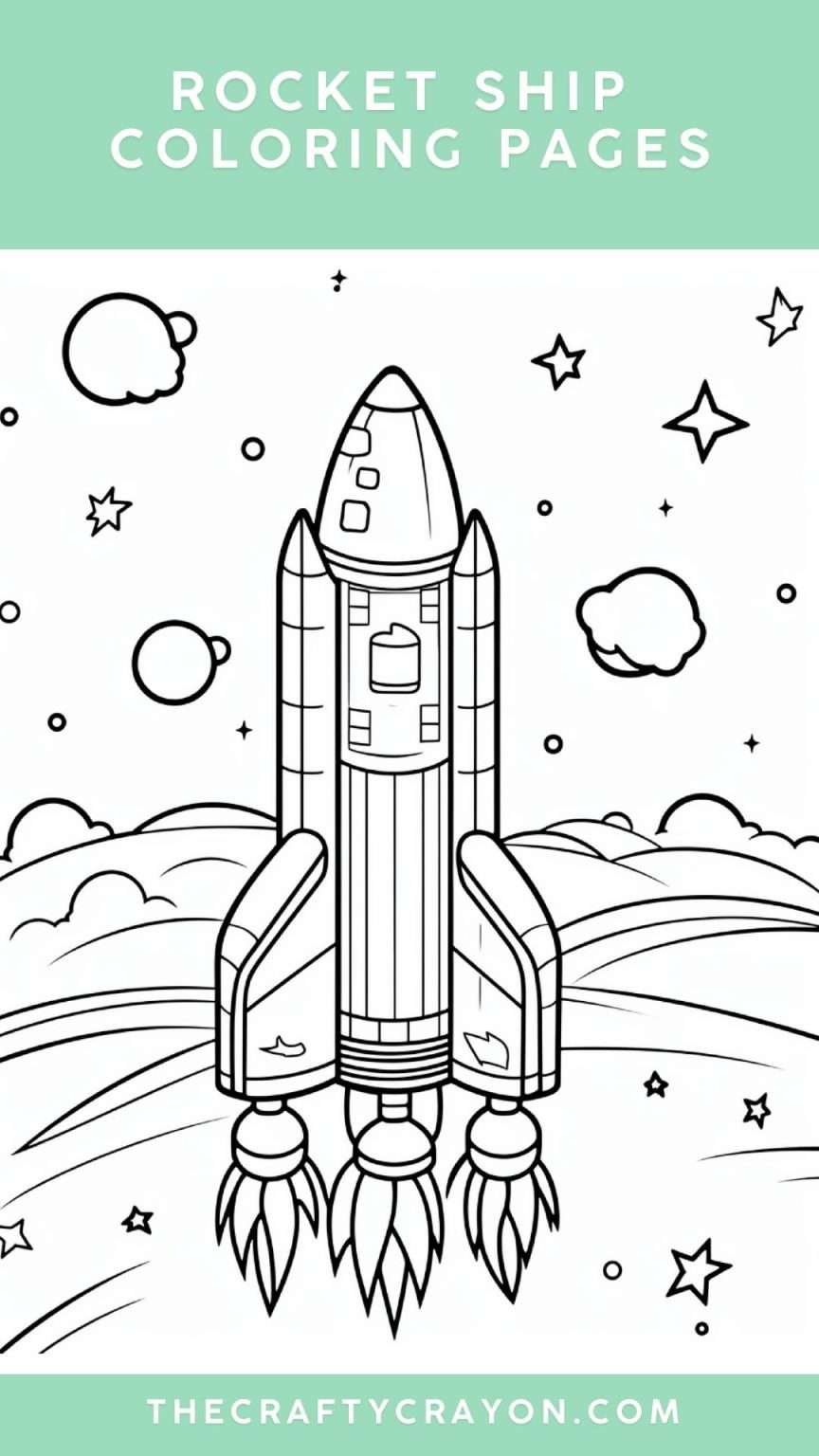Rocket Ship Coloring Pages (Free Printable PDFs)