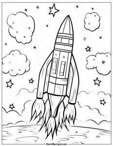 Rocket Ship Coloring Pages (Free Printable PDFs)