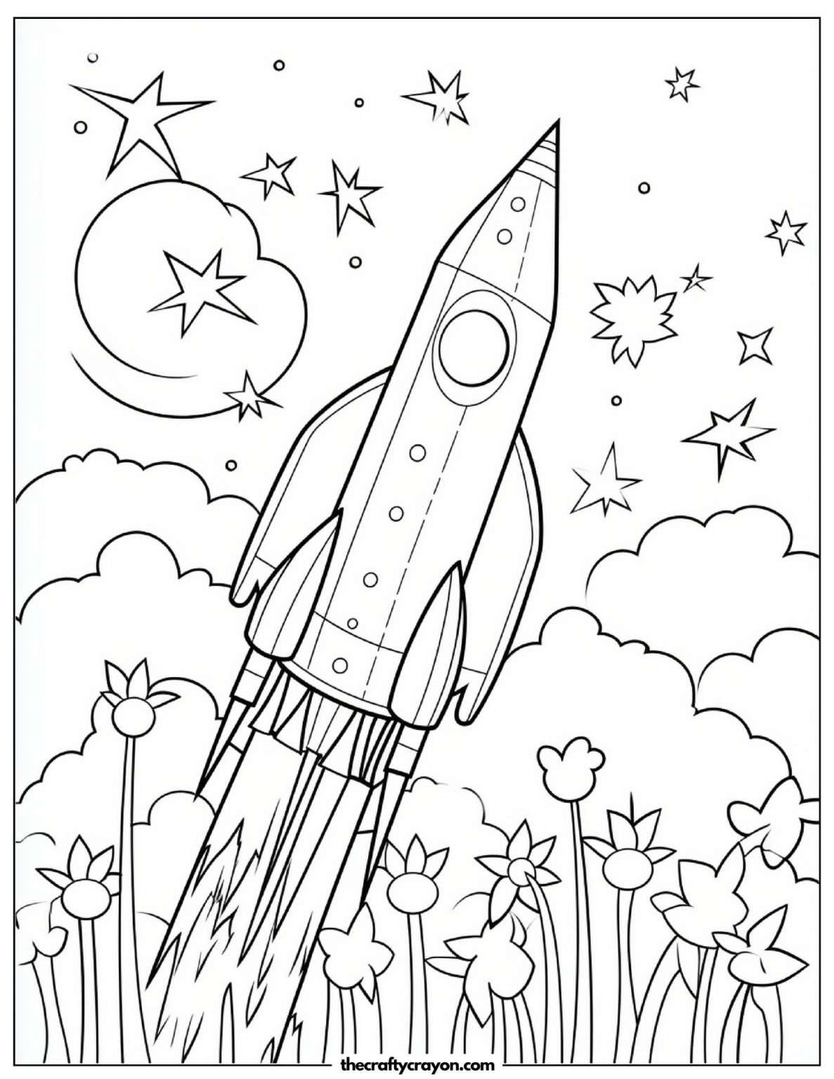 Rocket Ship Coloring Pages (Free Printable PDFs)