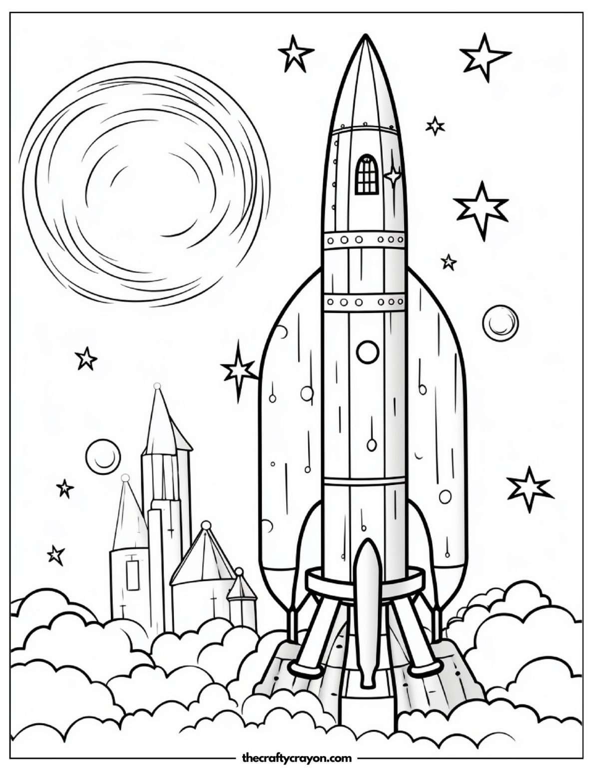 Rocket Ship Coloring Pages (Free Printable PDFs)