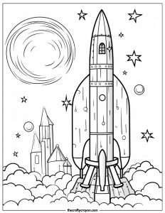 Rocket Ship Coloring Pages (Free Printable PDFs)