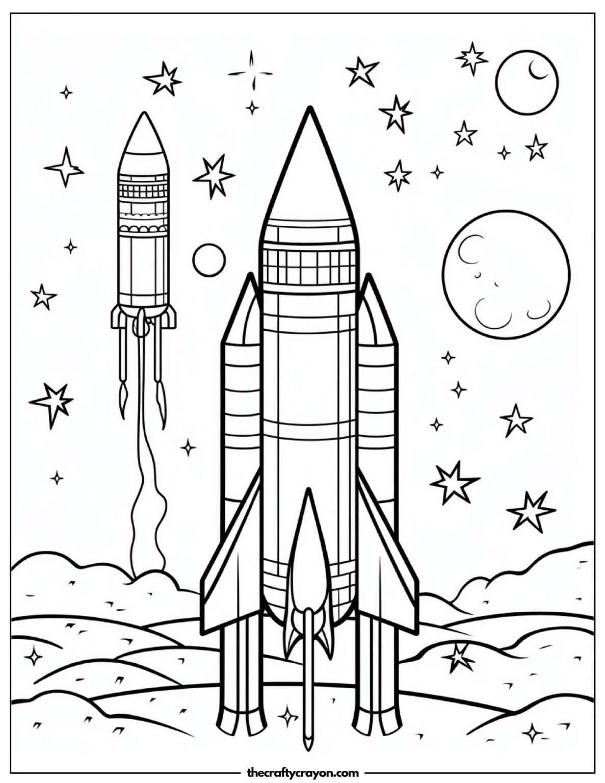 Rocket Ship Coloring Pages (Free Printable PDFs)