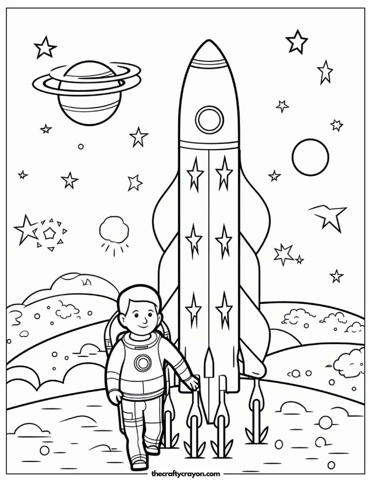 Rocket Ship Coloring Pages (Free Printable PDFs)