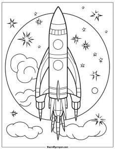 Rocket Ship Coloring Pages (Free Printable PDFs)