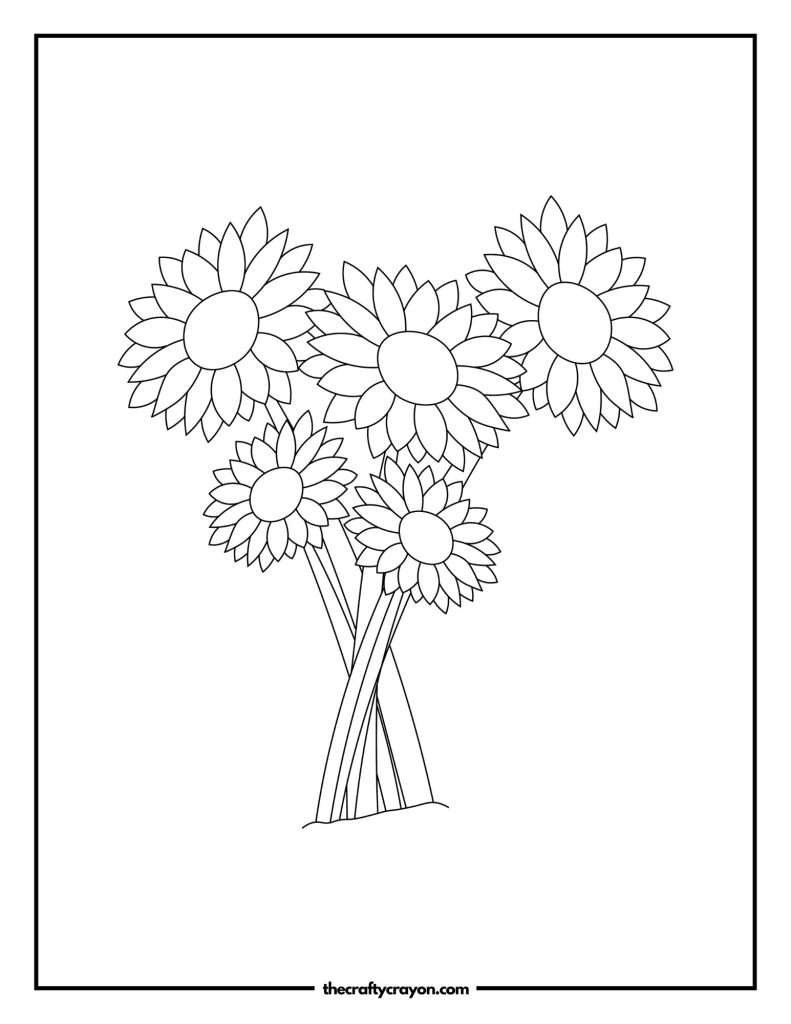 Sunflower Coloring Pages (Free Printable PDFs)