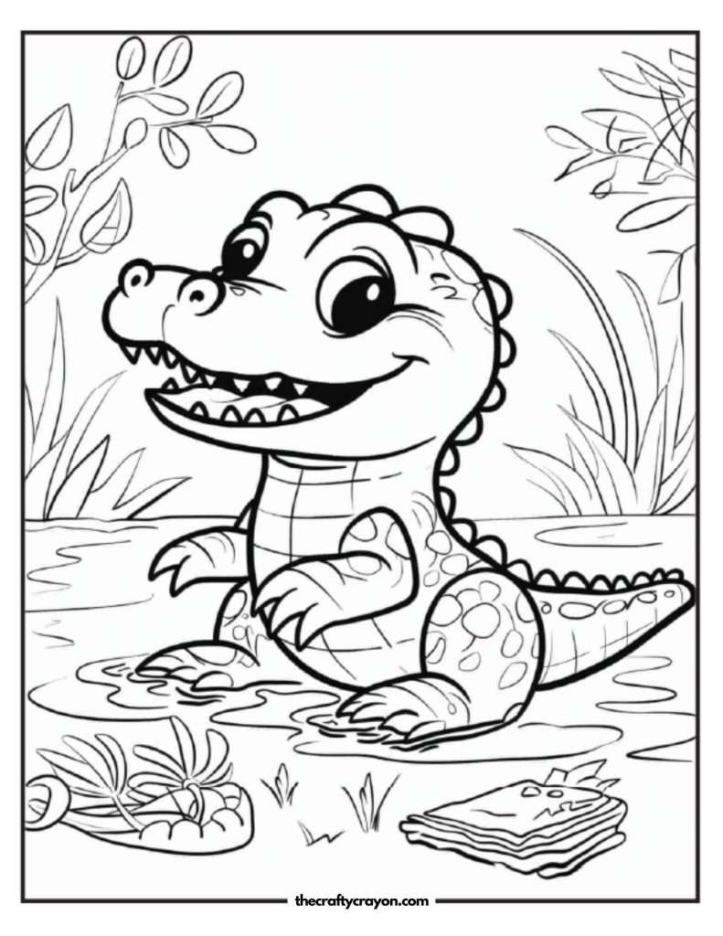 Crocodile Coloring Pages (Free Printable PDFs)