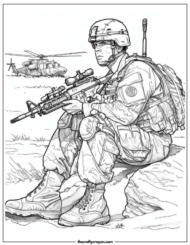 Army Coloring Pages (Free Printable PDFs)