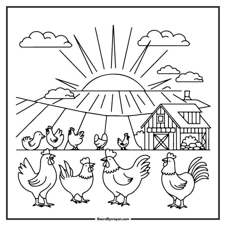 Sunset Coloring Pages (Free Printable PDFs)