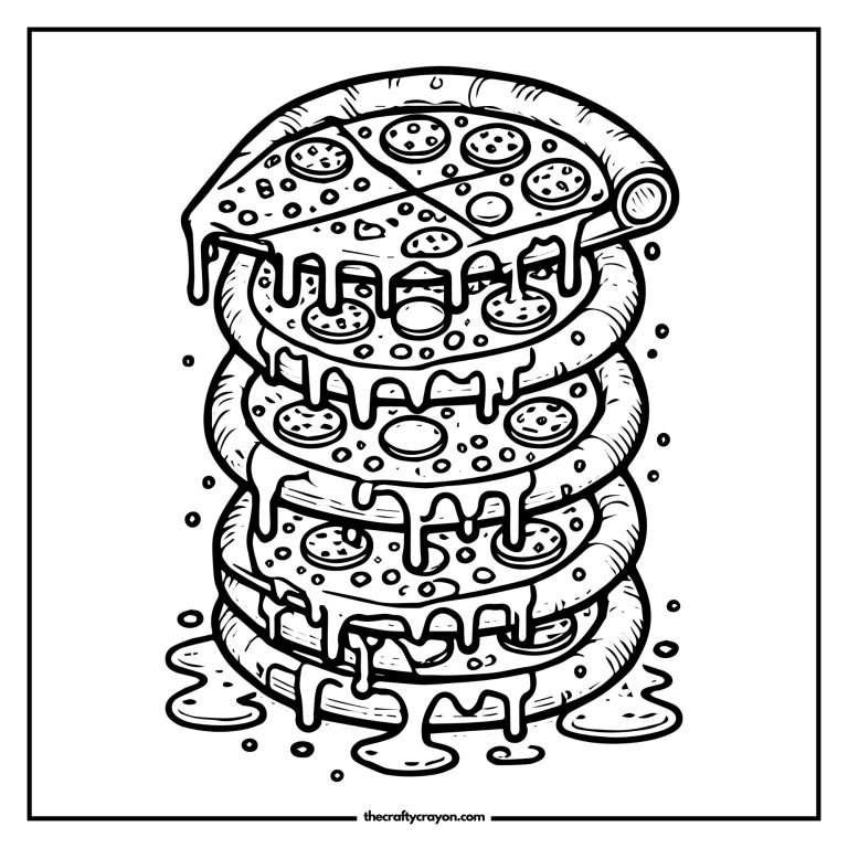 Pizza Coloring Pages (Free Printable PDFs)