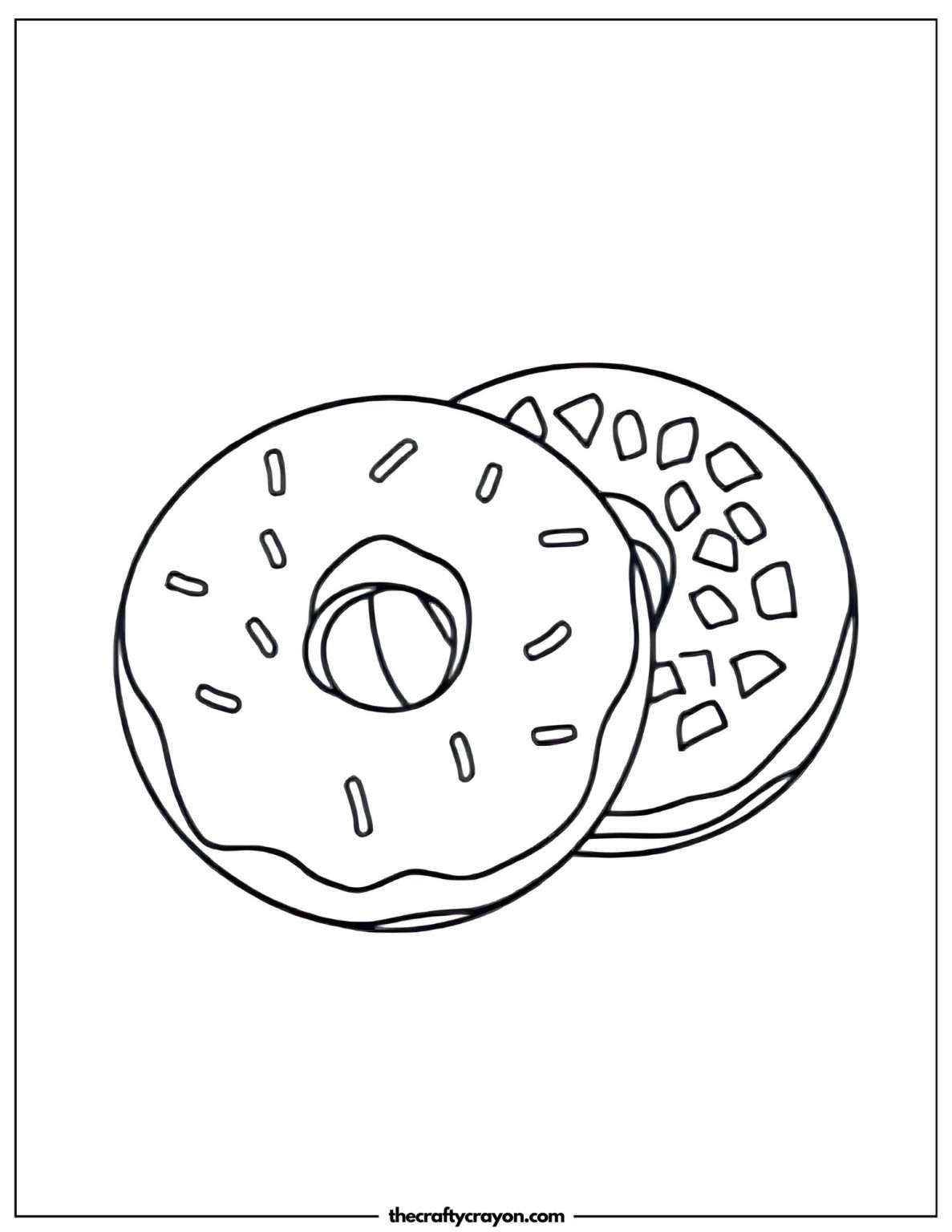 Donut Coloring Pages (Free Printable PDFs)