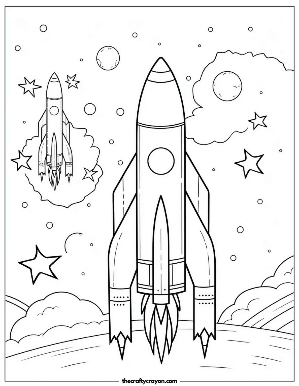 Rocket Ship Coloring Pages (Free Printable PDFs)