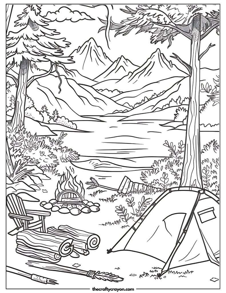 Camping Coloring Pages (Free Printable PDFs)