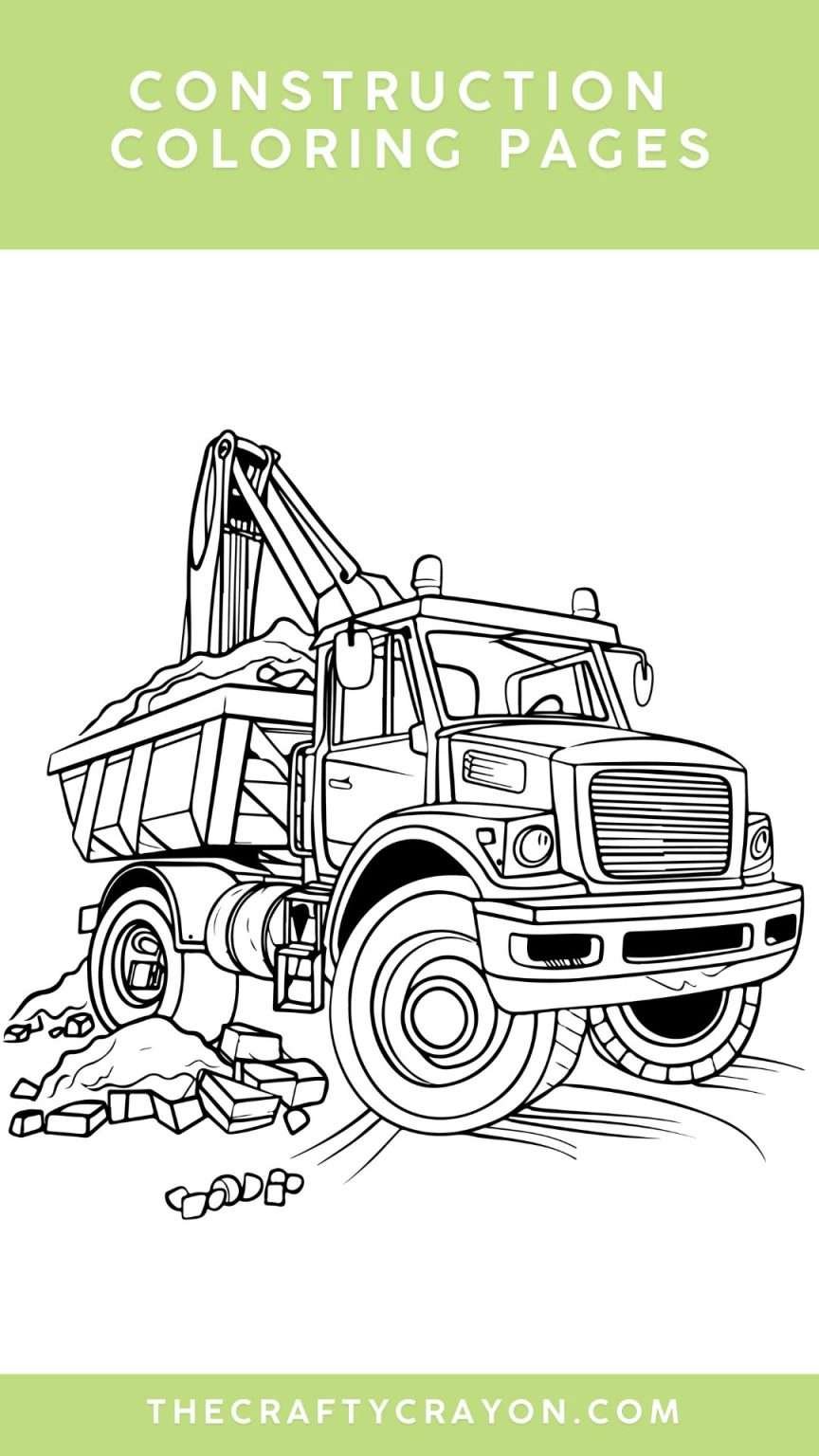 Construction Vehicles Coloring Pages (Free Printable PDFs)