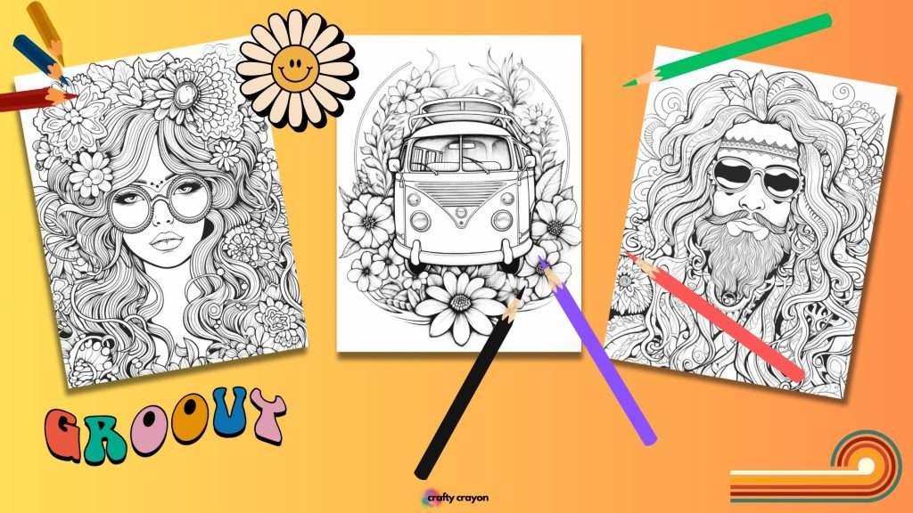 70s Theme Coloring Pages (Free Printable PDFs)
