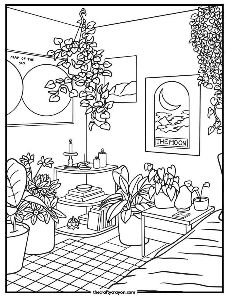 Aesthetic Coloring Pages (Free Printable PDFs)