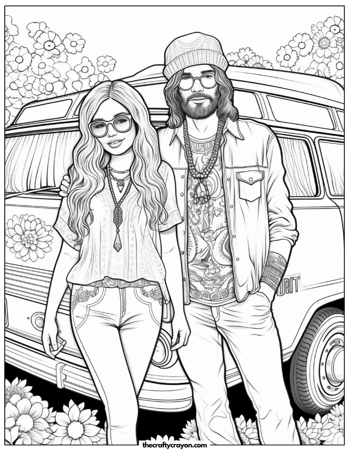 70s Theme Coloring Pages (Free Printable PDFs)