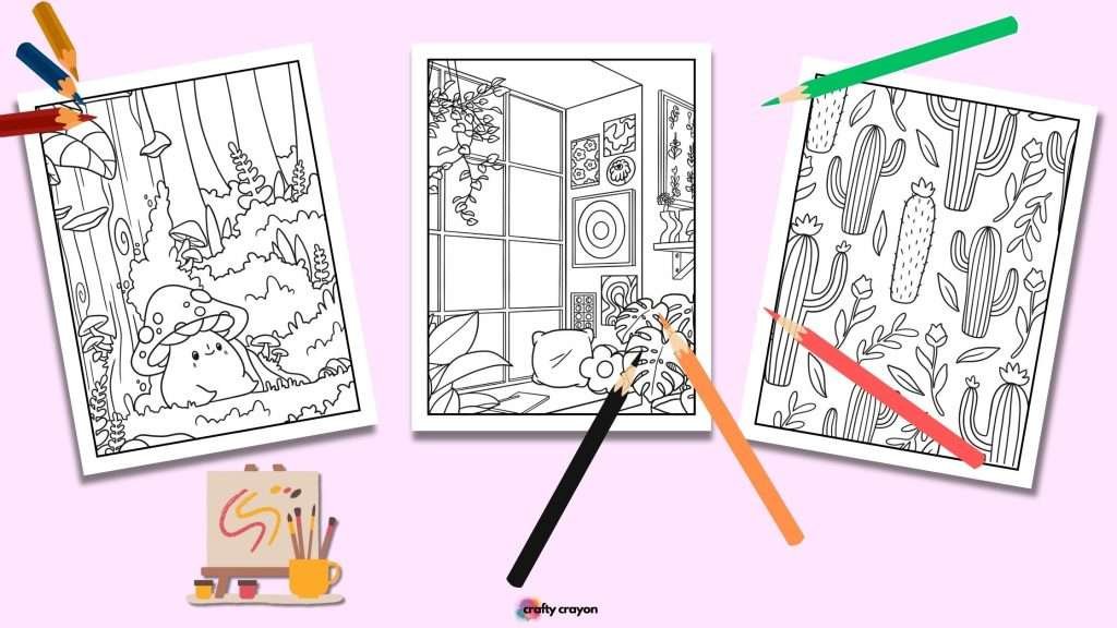 Aesthetic Coloring Pages (Free Printable PDFs)