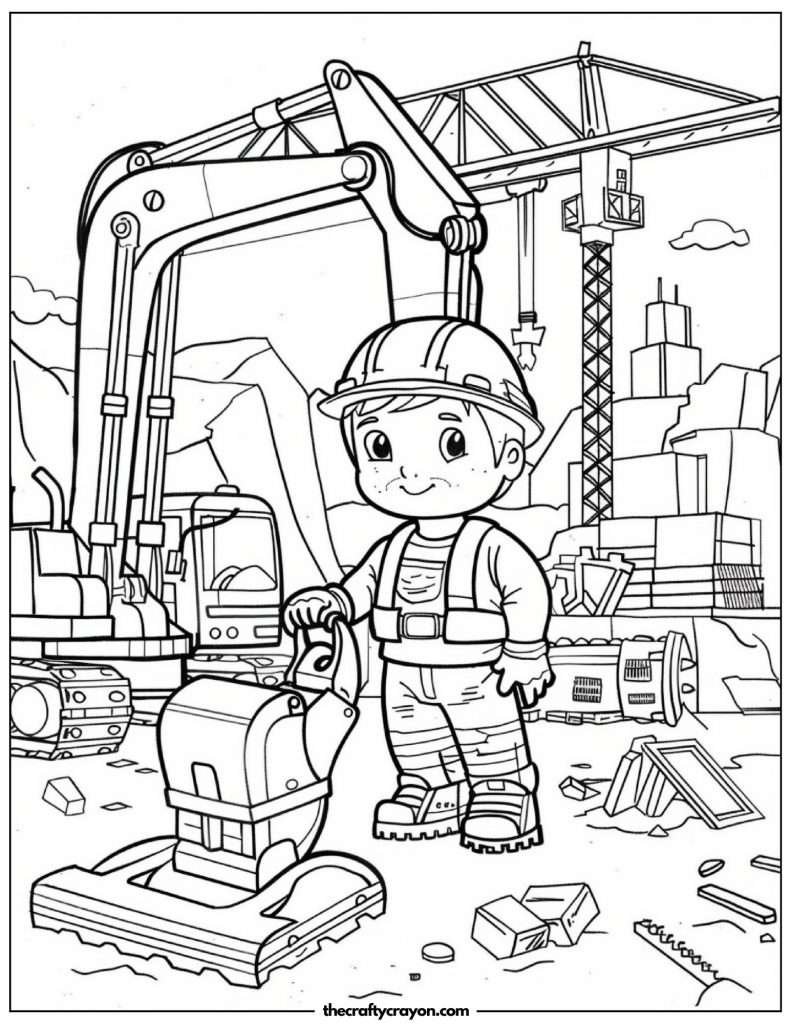 Construction Coloring Pages (Free Printable PDFs)