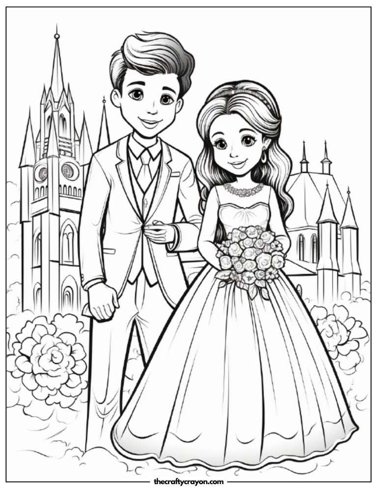 Wedding Coloring Pages (Free Printable PDFs)