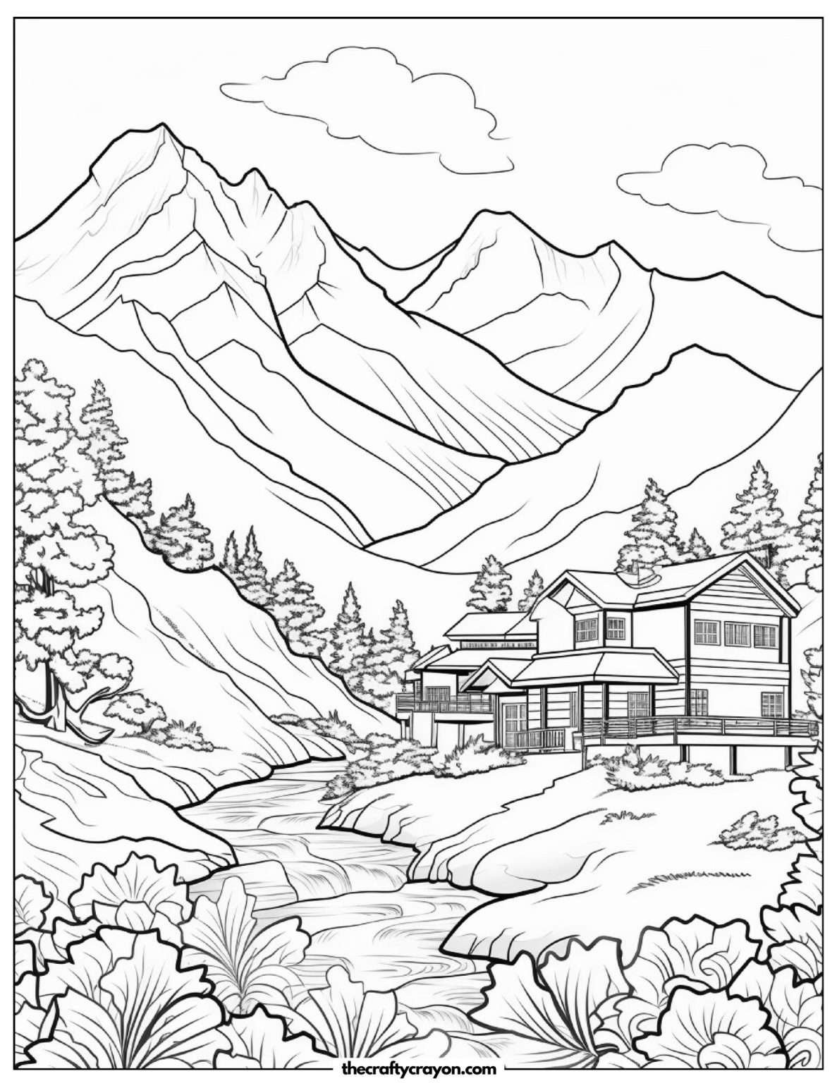 Mountain Coloring Pages (Free Printable PDFs)