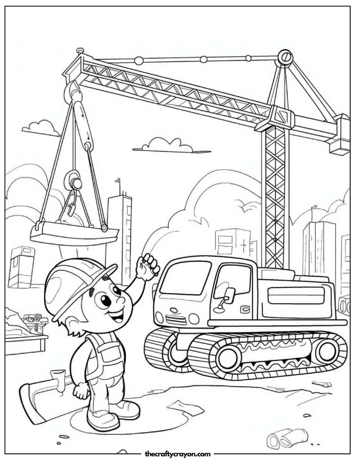 Construction Coloring Pages (Free Printable PDFs)