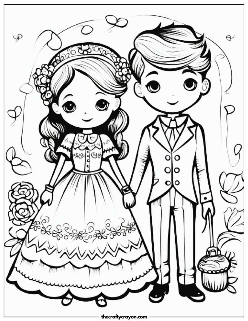 Wedding Coloring Pages (Free Printable PDFs)