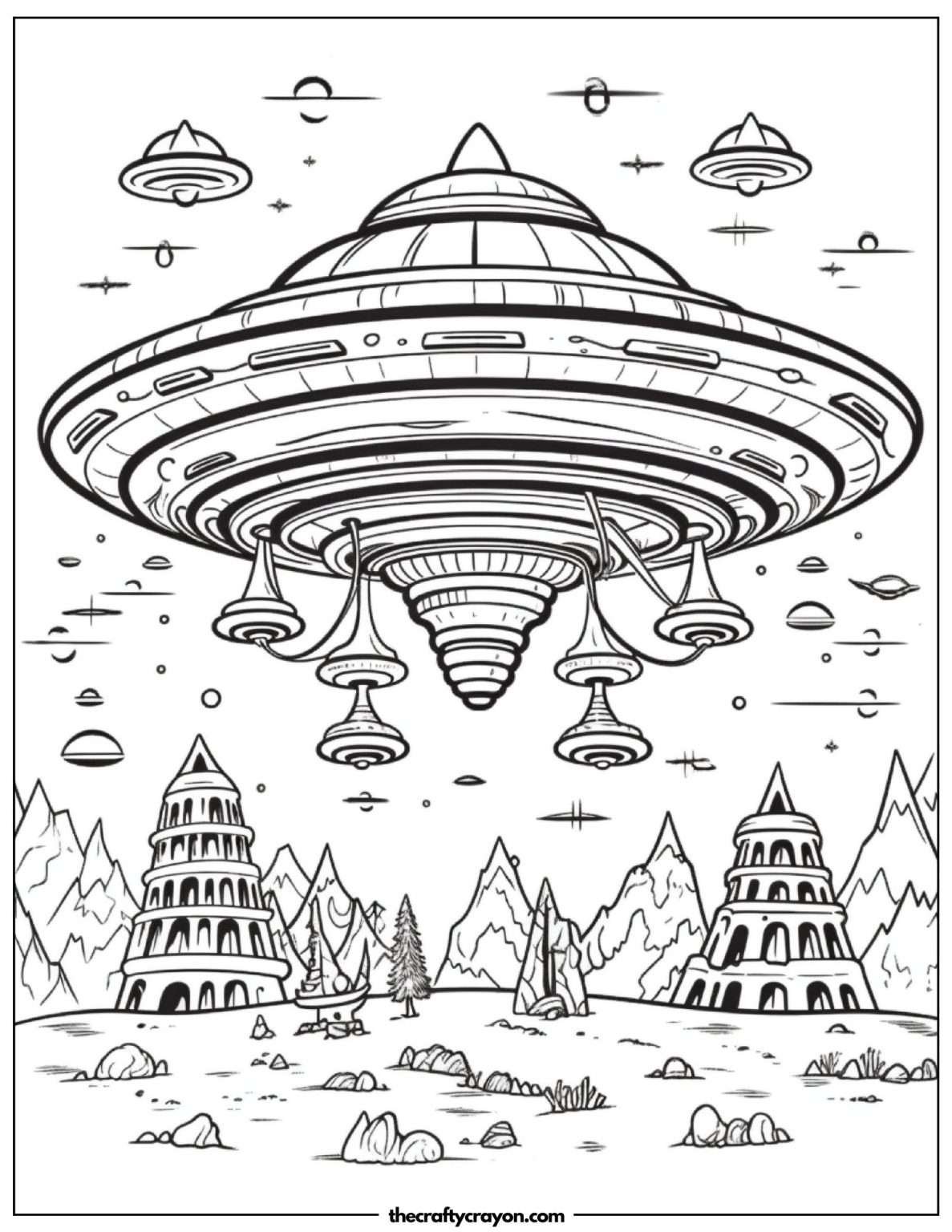 Spaceship Coloring Pages (Free Printable PDFs)