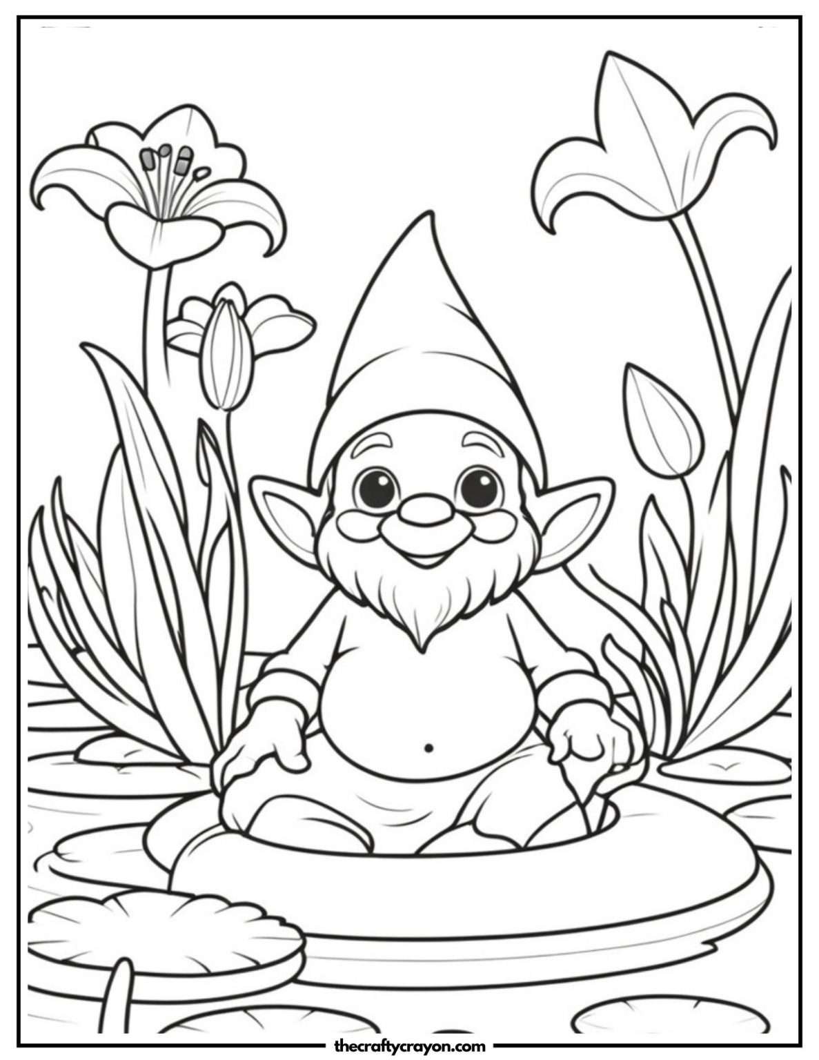Gnome Coloring Pages (Free Printable PDFs)