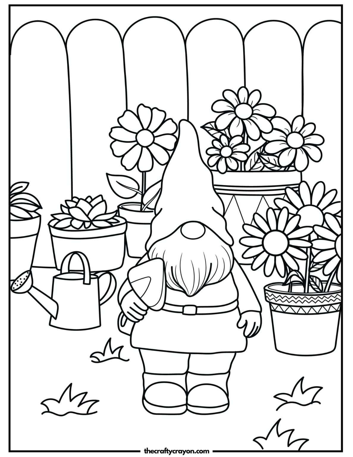 Gnome Coloring Pages (Free Printable PDFs)
