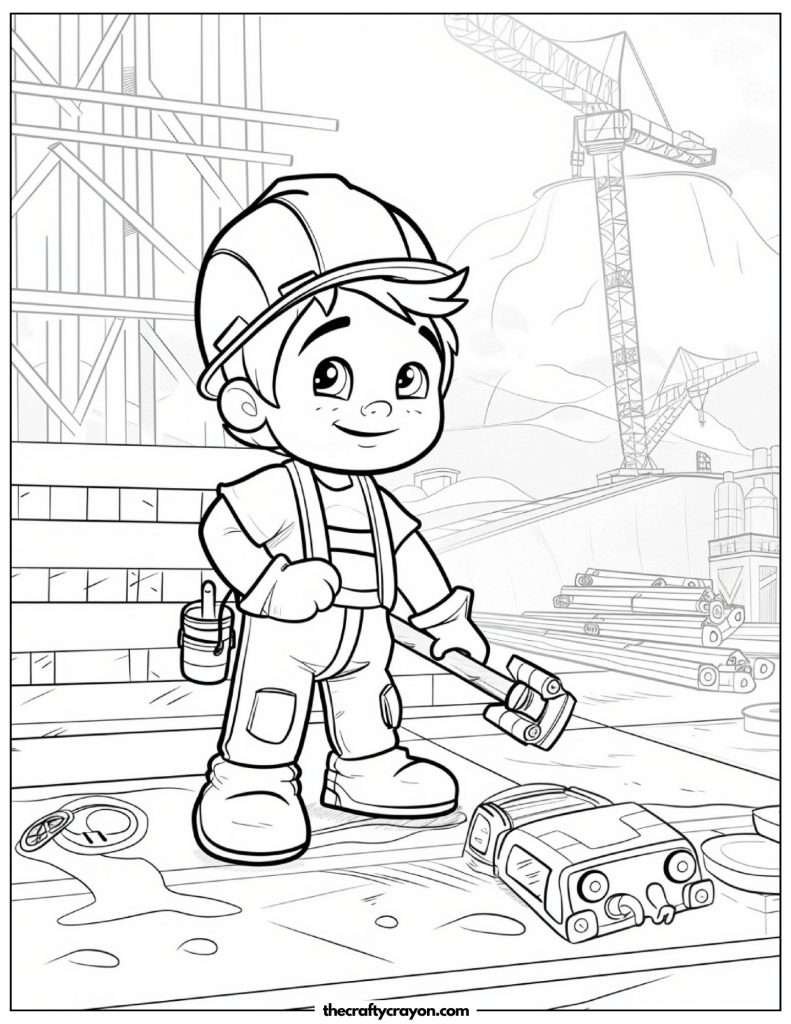 Construction Coloring Pages (Free Printable PDFs)